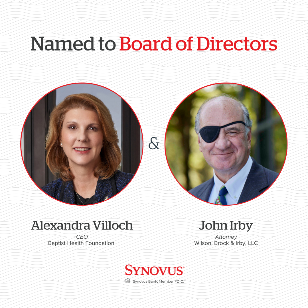 Synovus Announces Two Additions to Board of Directors - Synovus