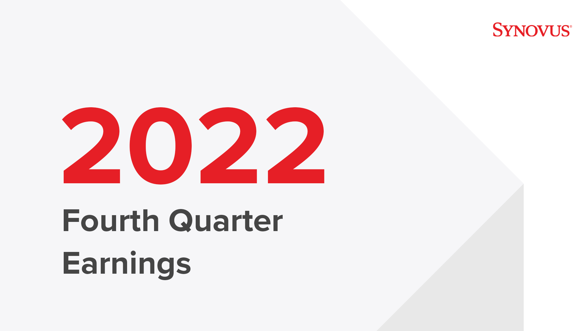 Synovus Announces Earnings for the Fourth Quarter 2022 - Synovus